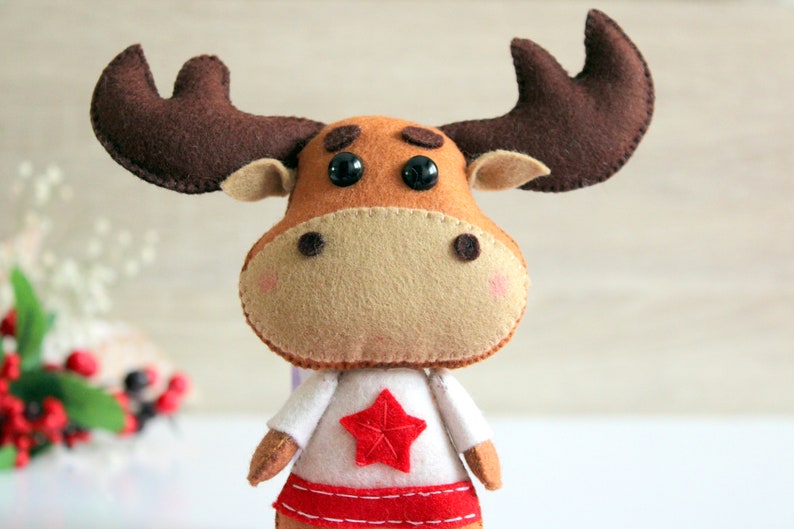 Felt Christmas Ornament Pattern Felt Moose Pattern Moose | Etsy