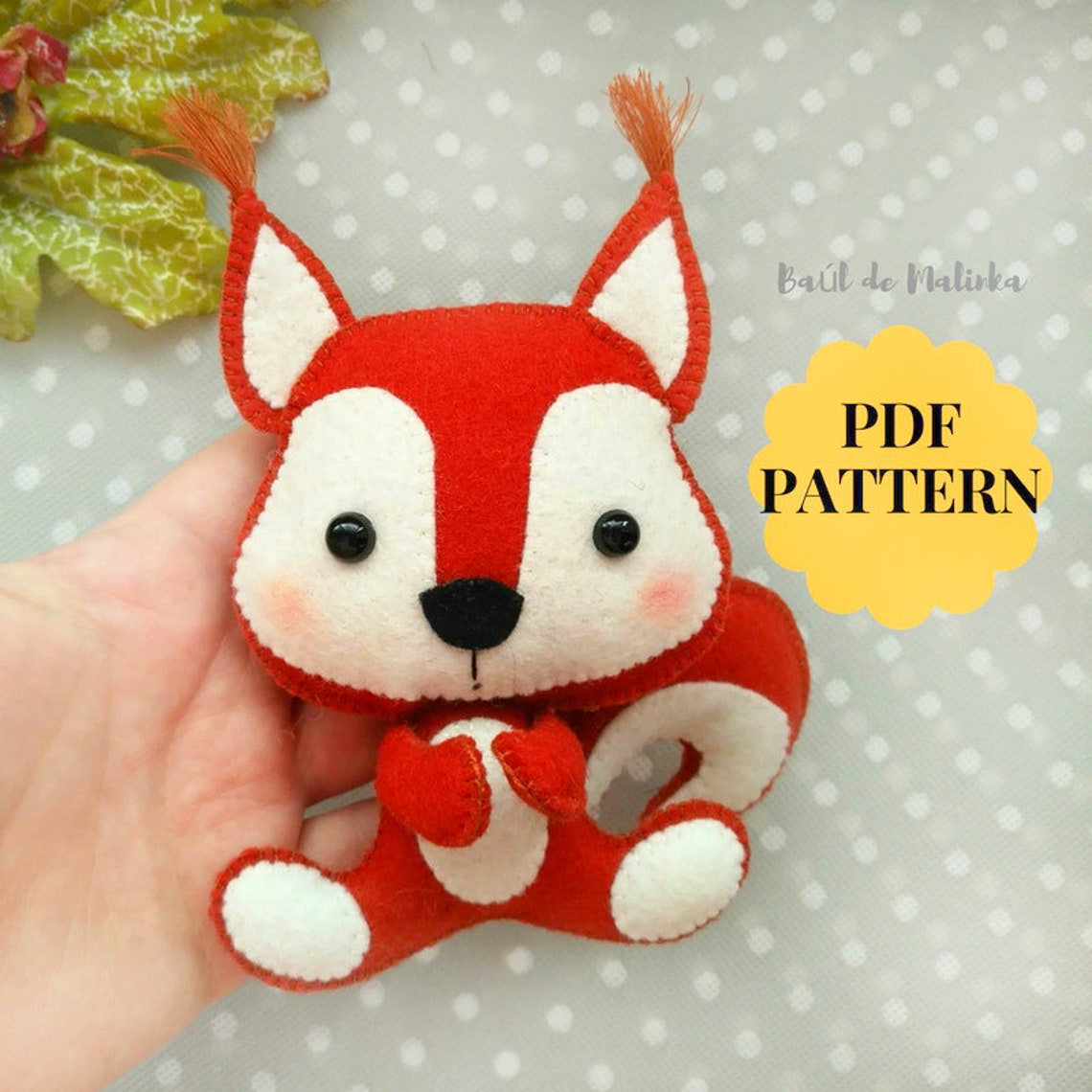 Felt Animal Pattern SVG Squirrel Pattern Squirrel Ornament - Etsy