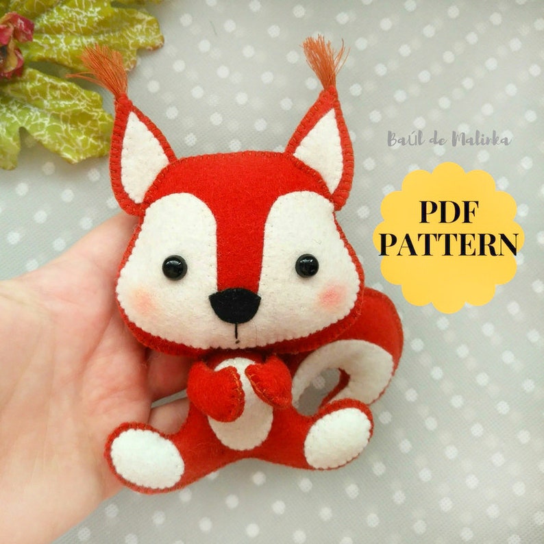 Felt Animal Pattern SVG Squirrel Pattern Squirrel Ornament - Etsy