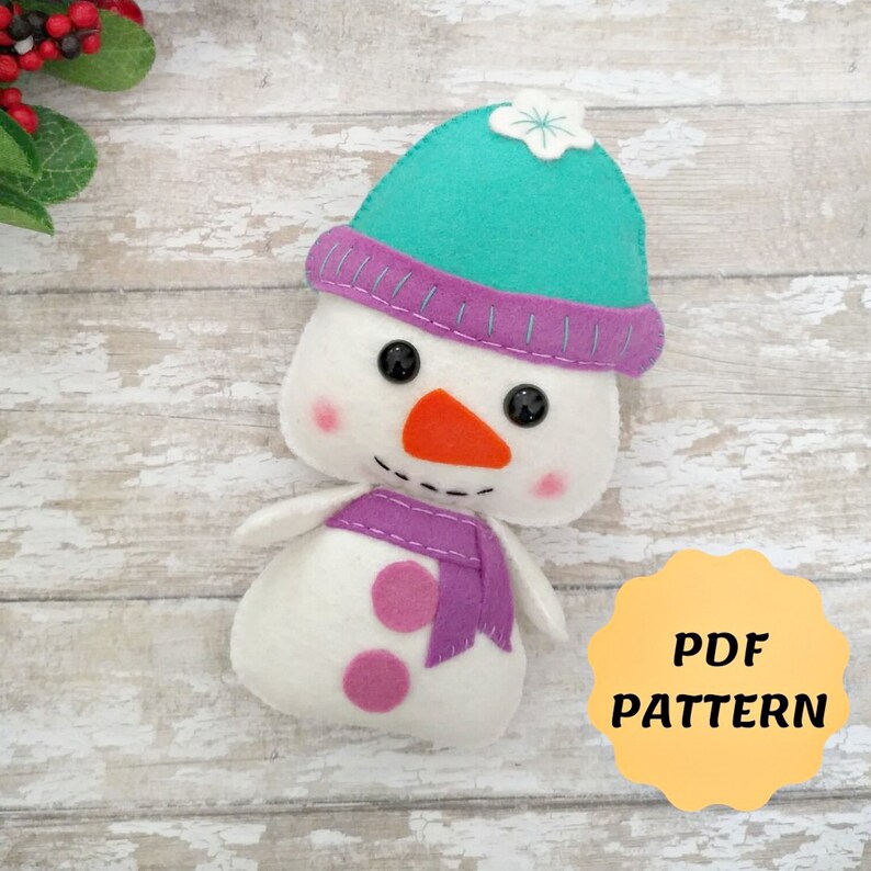 Snowman Ornament Christmas Pattern Felt Snowman Pattern PDF - Etsy
