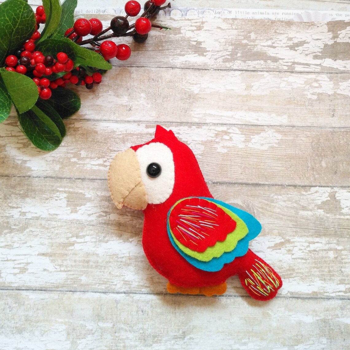 Felt Parrot Sewing Pattern: Macaw PDF, Jungle Nursery Decor - Etsy
