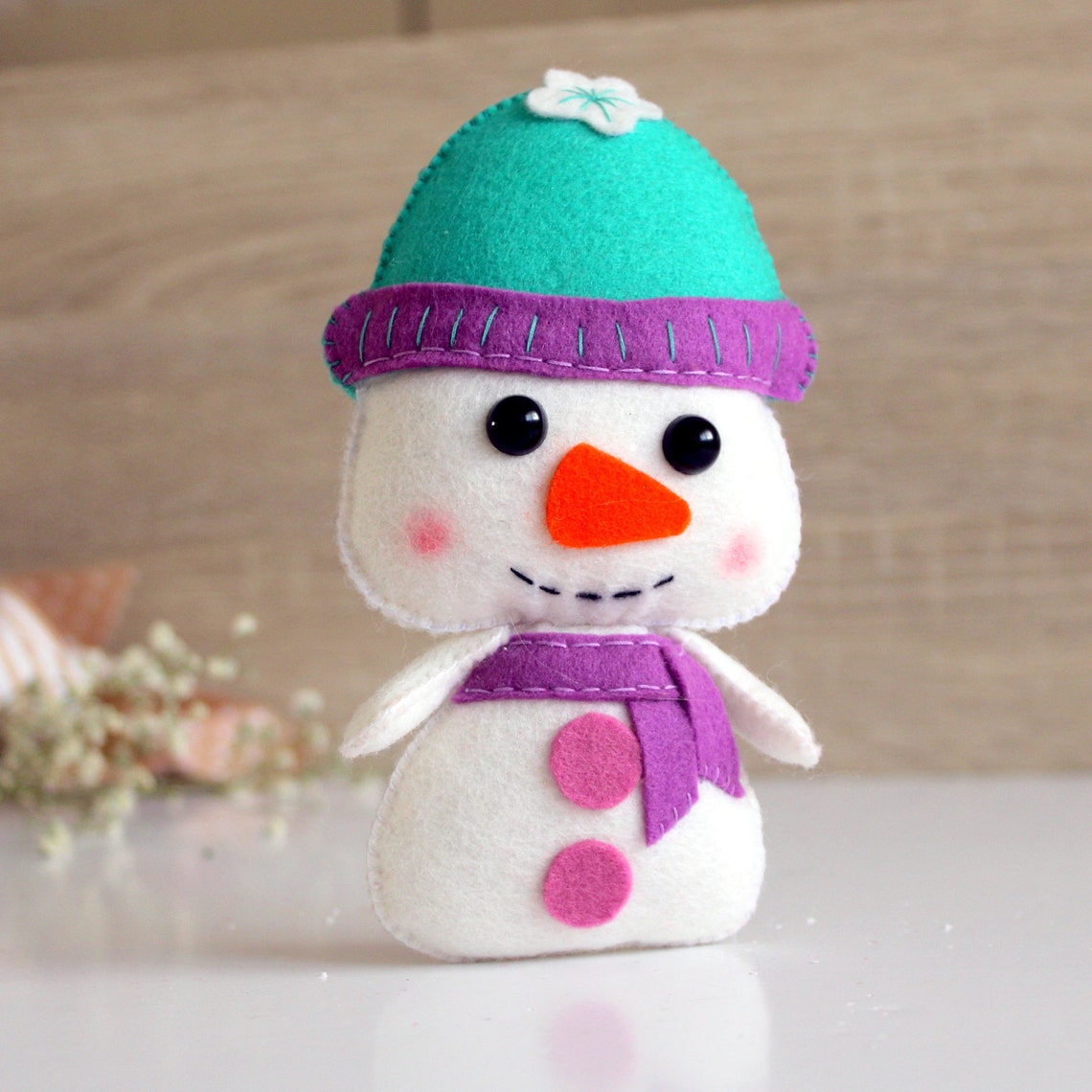 Snowman Ornament Christmas Pattern Felt Snowman Pattern PDF - Etsy