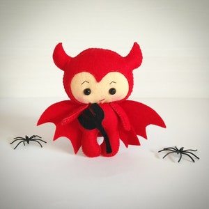 Devil Halloween Pattern Felt Doll Pattern Pocket Doll Felt Devil ...