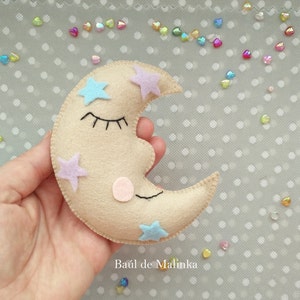 Moon PDF Pattern Felt Moon DIY Moon Ornament Nursery Decor Baby's ...