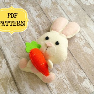 Felt Bunny Pattern PDF Tutorial Easter Ornament Sewing Tutorial DIY ...