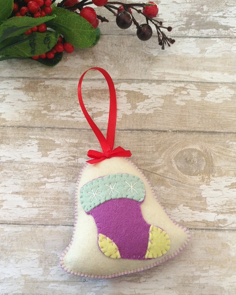 Set of 5 Christmas Bells Ornaments Felt Christmas Ornaments - Etsy