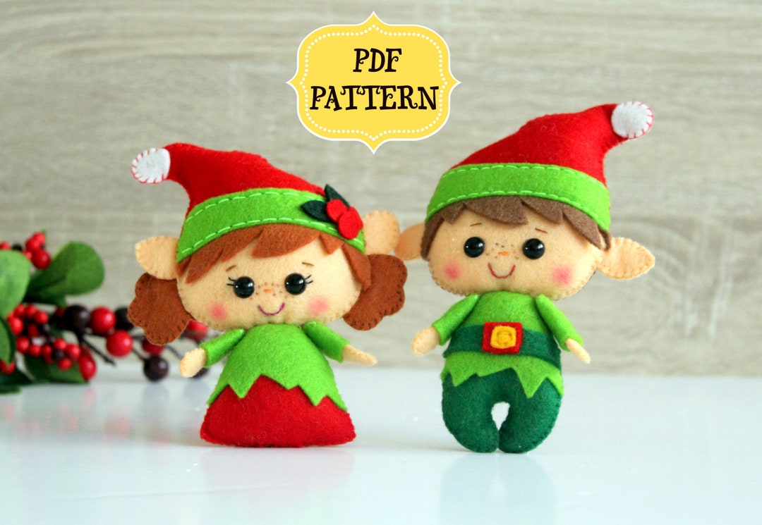 Christmas Elf Felt Pattern Santa Helper Pattern Christmas Ornaments ...