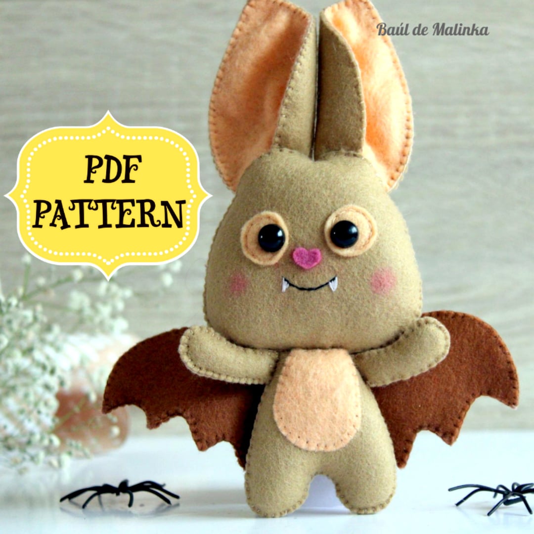 Felt Bat Pattern Halloween Bat Ornament Felt Bat Toy Sewing PDF Pattern ...