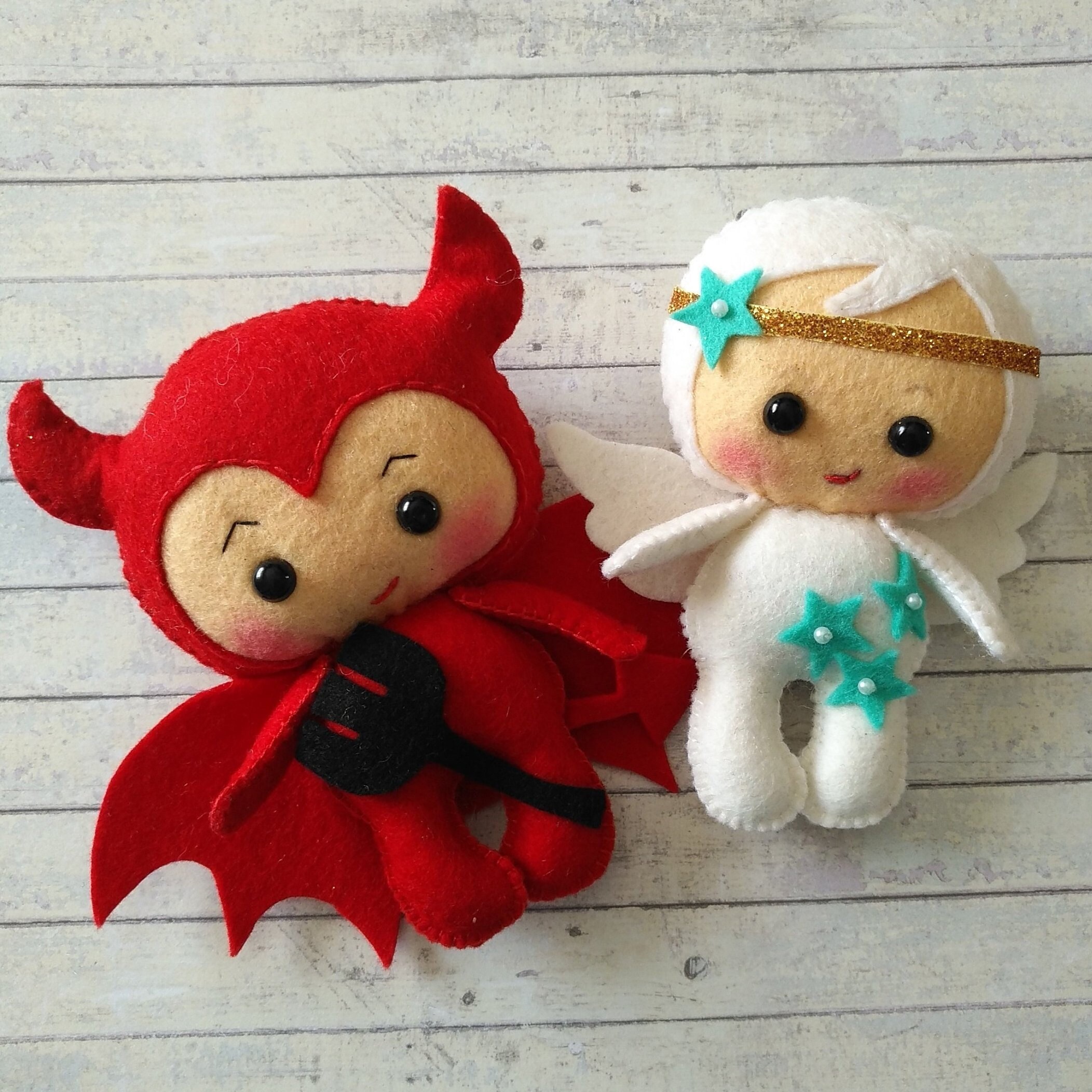 Devil Halloween pattern Felt doll pattern Pocket doll Felt | Etsy