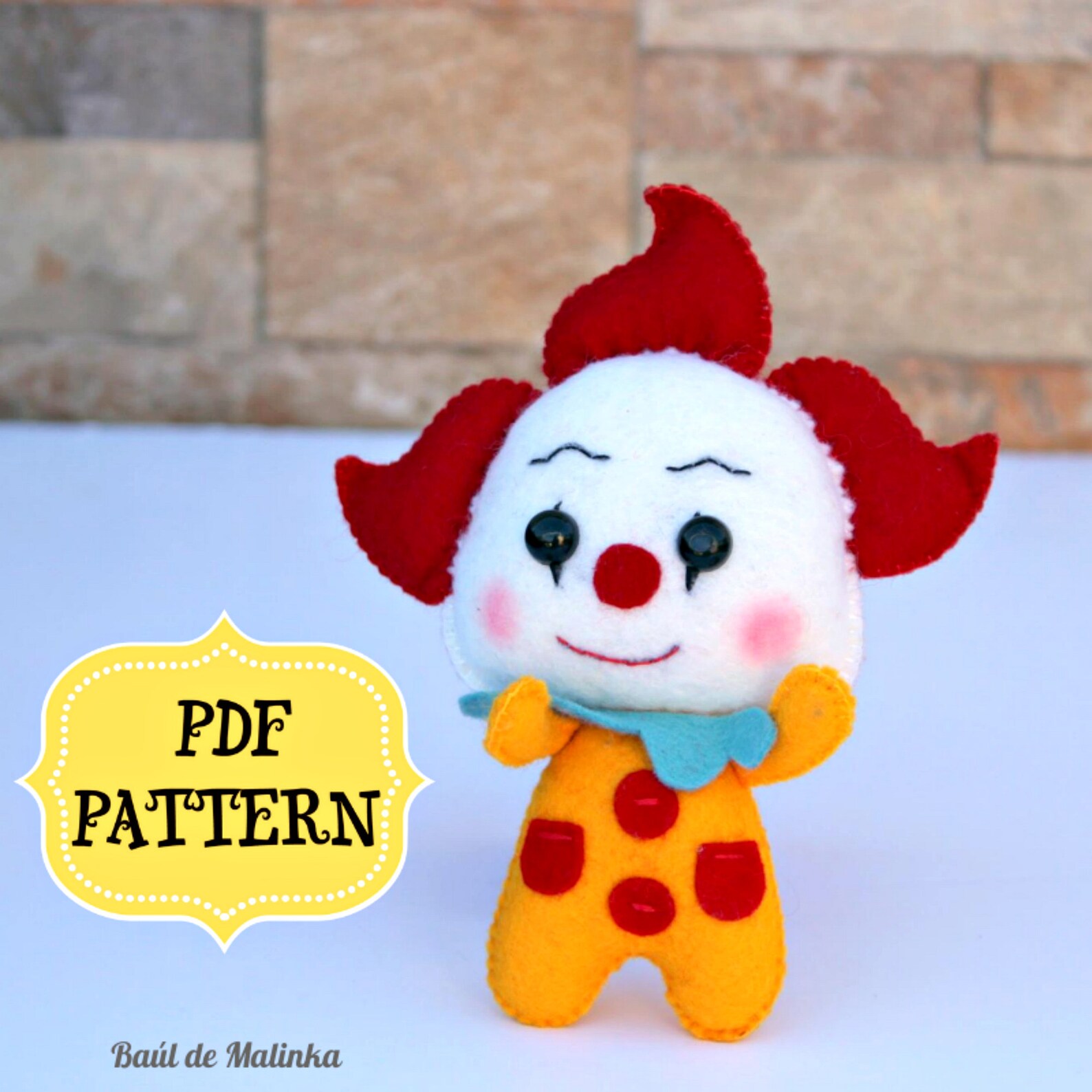 Halloween Felt Ornament Pennywise Clown Felt Pattern Felt - Etsy