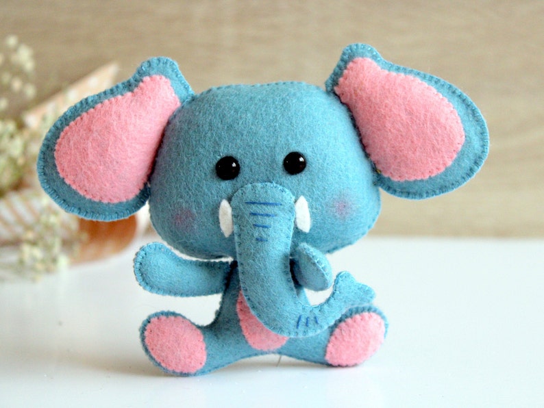 Felt Elephant Pattern PDF Tutorial Safari Animal Ornament Sewing ...