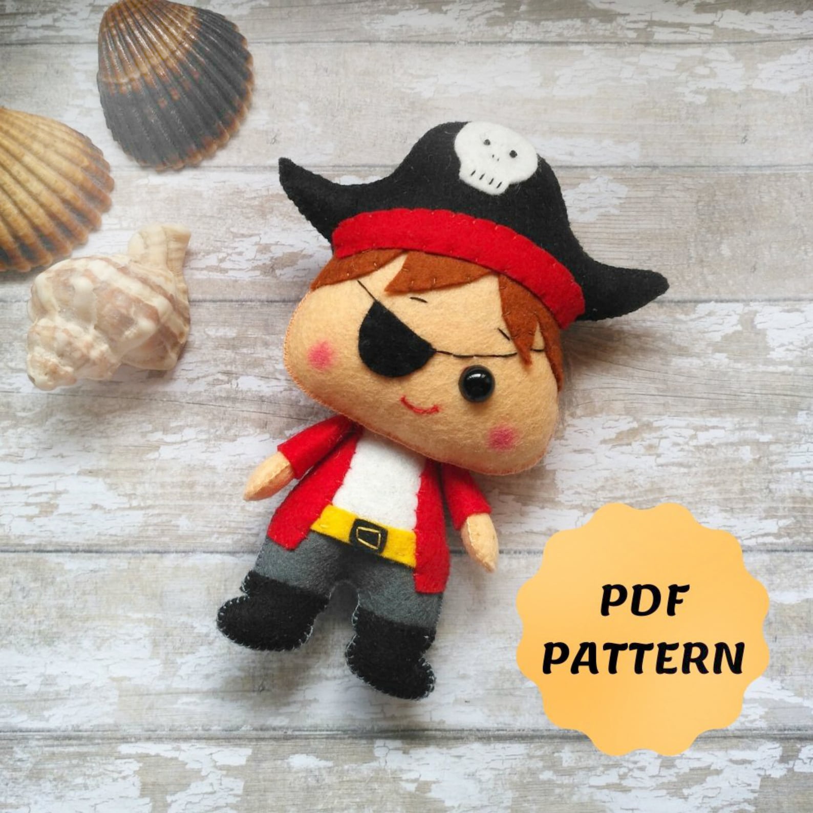 Felt Pirate Pattern Felt Pirate Ornament Felt Crib Mobile Baby Shower ...