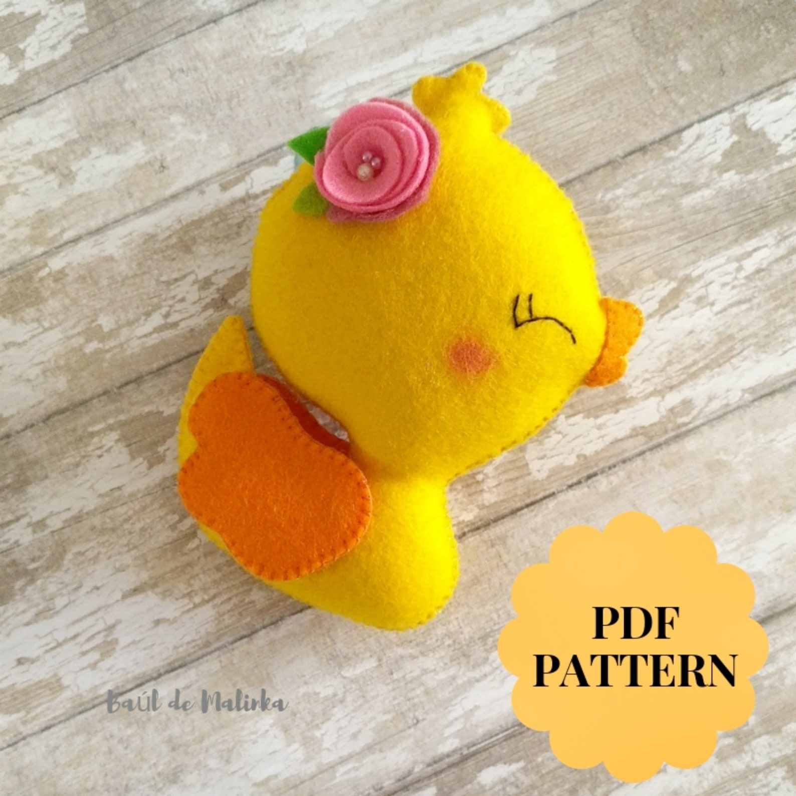 Felt Duck Pattern, SVG Duck Pattern, PDF Felt Pattern, Felt Baby Mobile ...