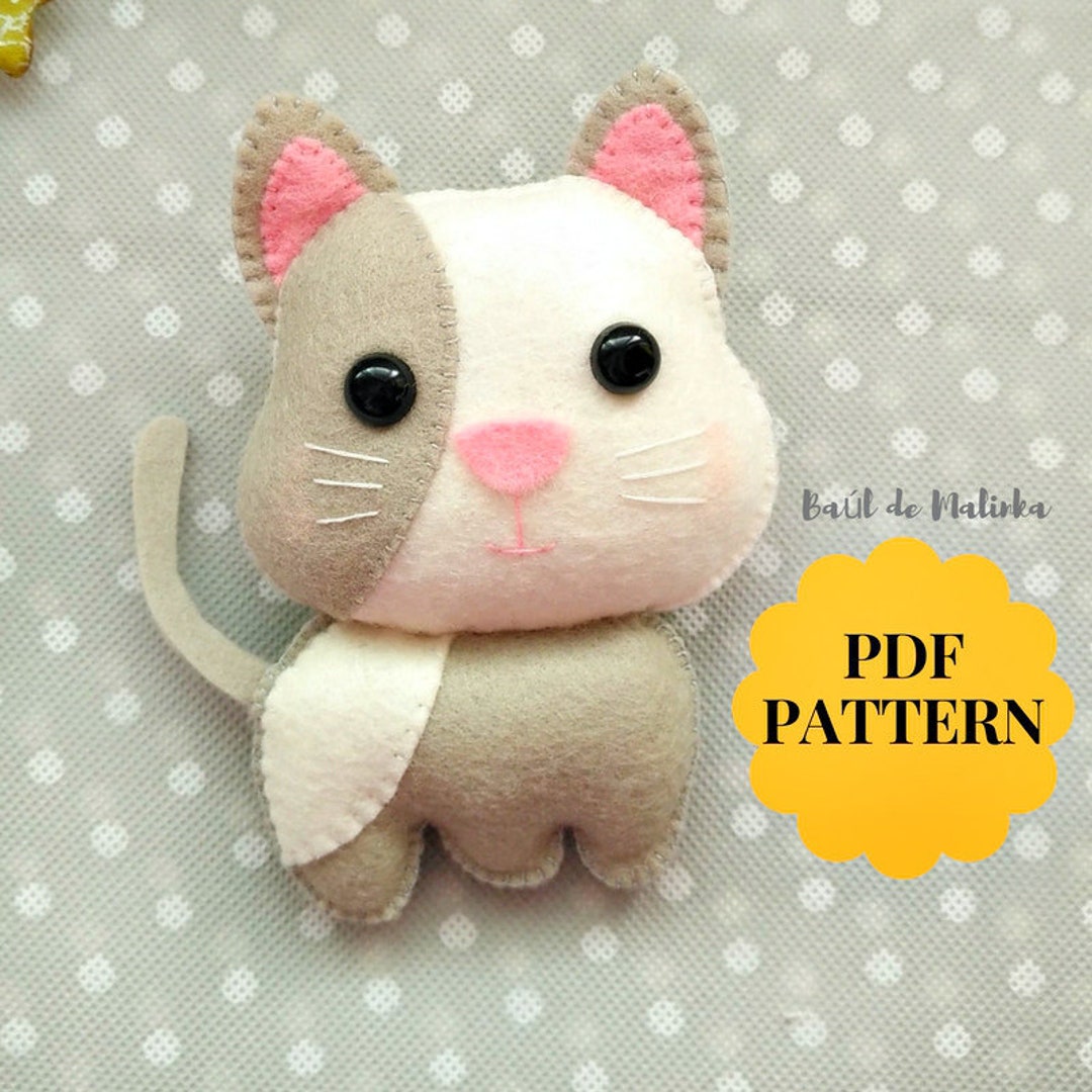 Cat Felt Pattern PDF Ornament Animals Sewing Pattern Nursery Decor Baby ...