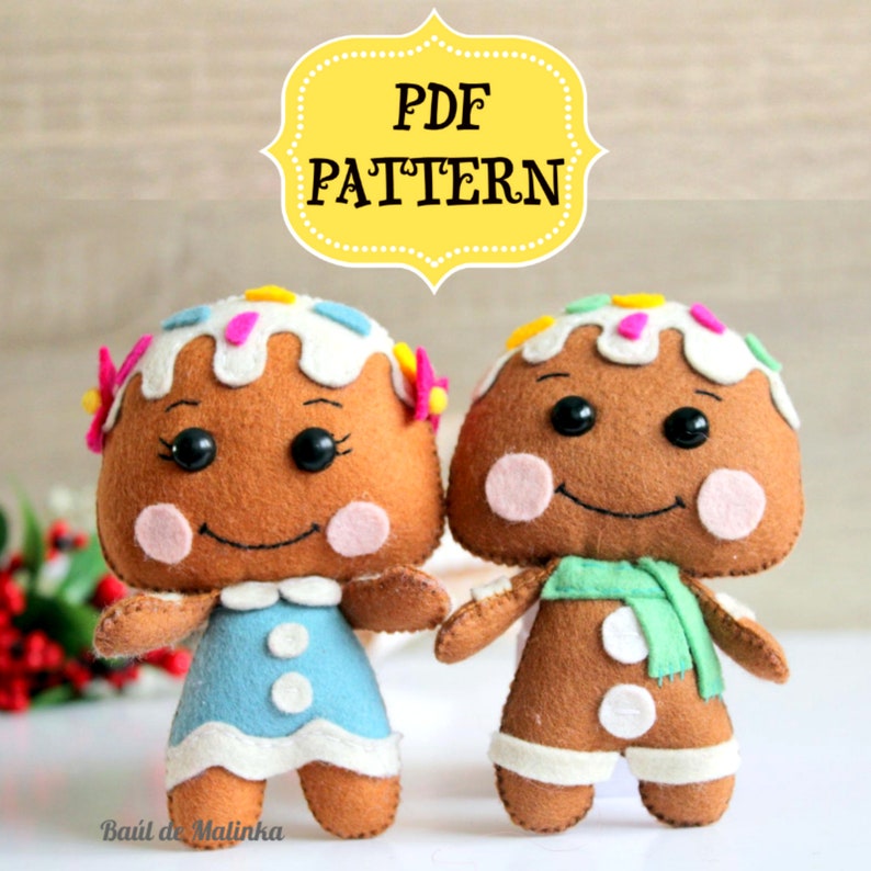 Felt Gingerbread Man Pattern Felt Christmas Ornaments Gingerbread Man ...