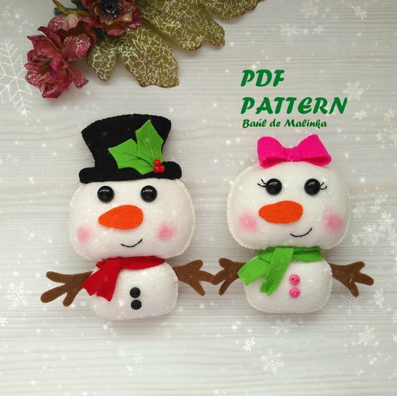 Felt Snowman Pattern Christmas Snowman Ornament Felt Snow Doll ...