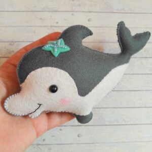 Felt Dolphin Pattern Sea Animals Sea Creatures Felt Mobile Kawaii Crab ...