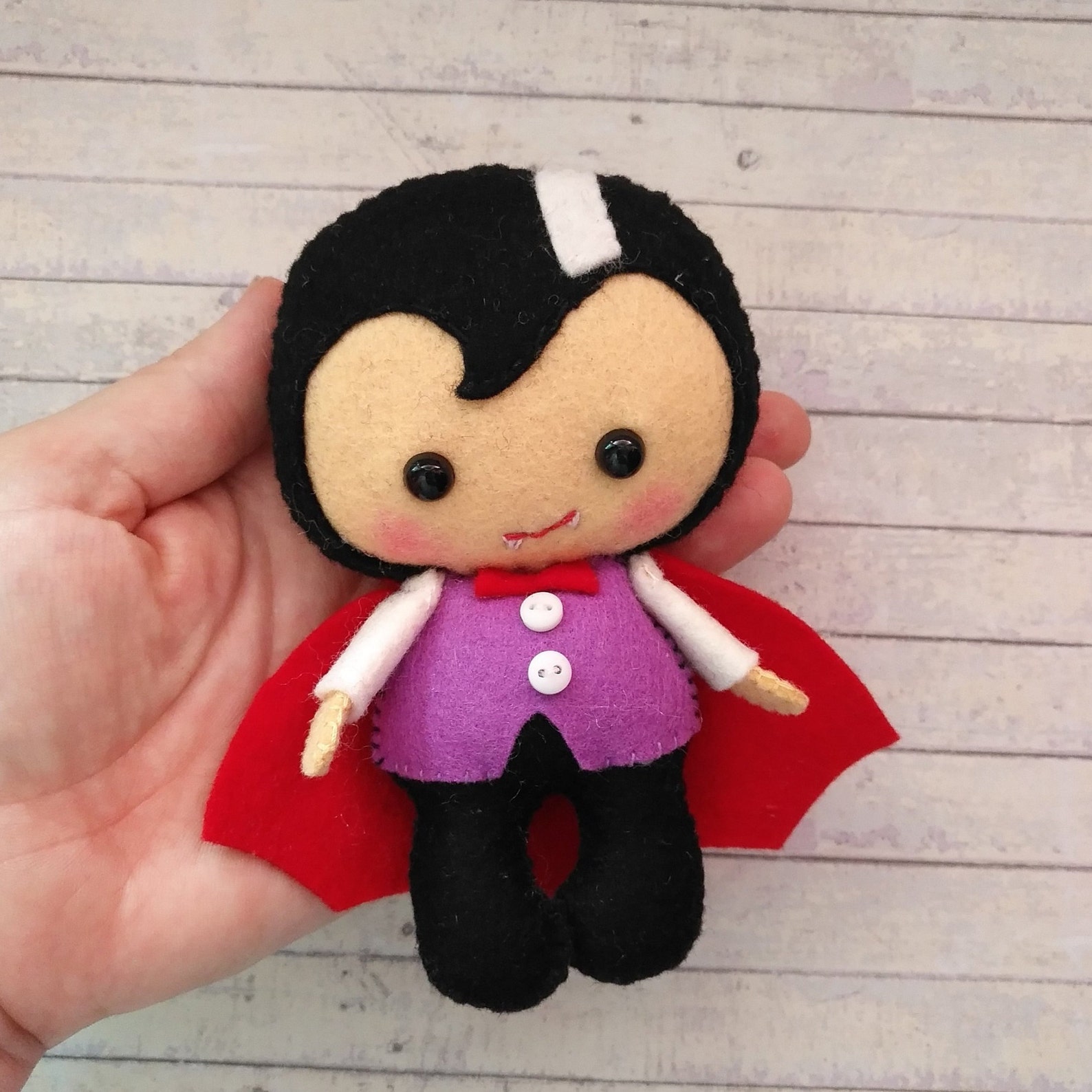 Dracula Doll Pattern Felt Dracula Ornament Halloween Pattern | Etsy