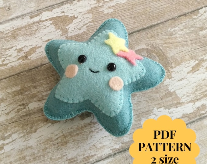 Star PDF Pattern Felt Stars DIY Star Ornament Nursery Decor - Etsy UK