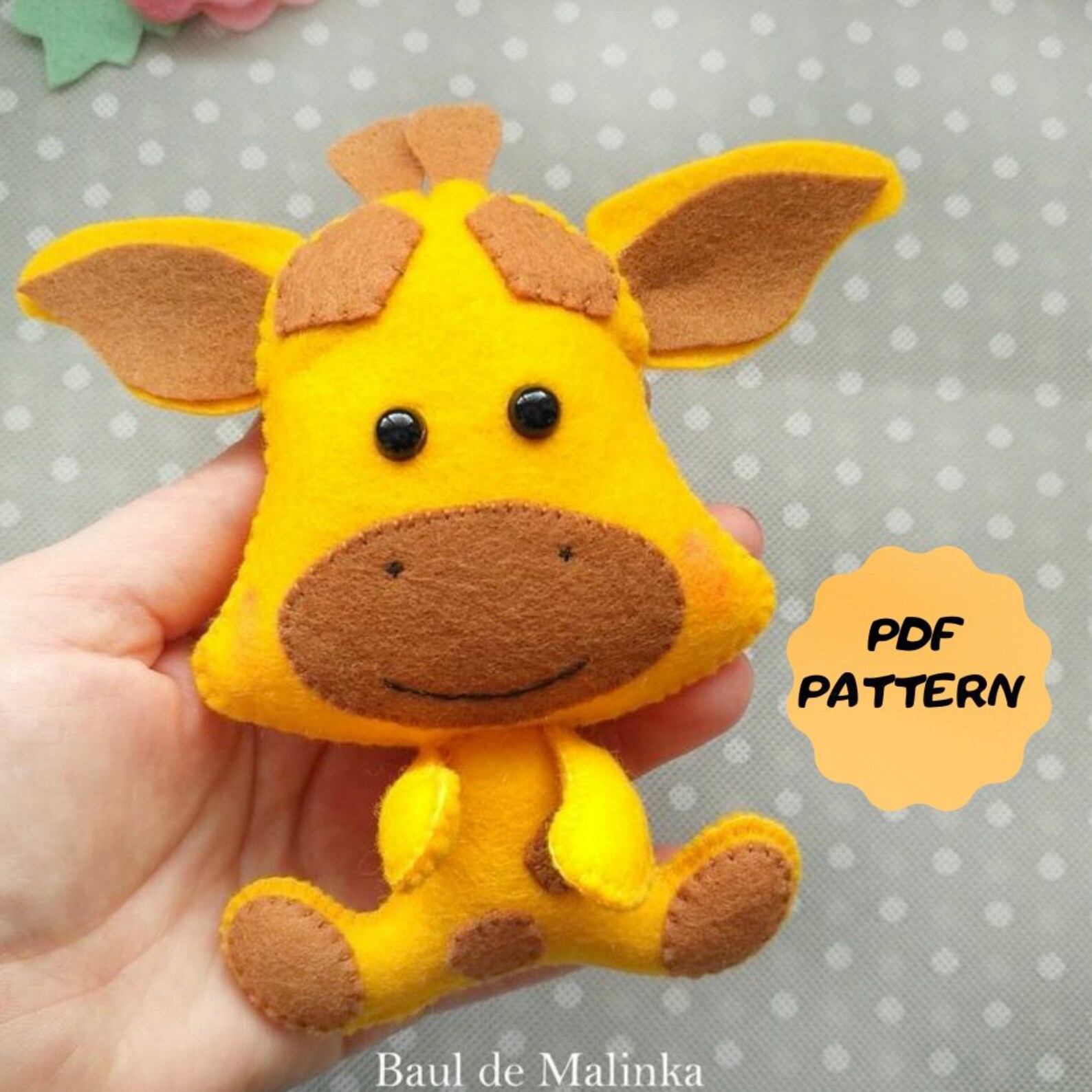 Felt Giraffe Pattern PDF Easy Tutorial Safari Ornament Sewing Tutorial ...