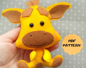Felt Giraffe Pattern PDF Easy Tutorial Safari Ornament Sewing | Etsy