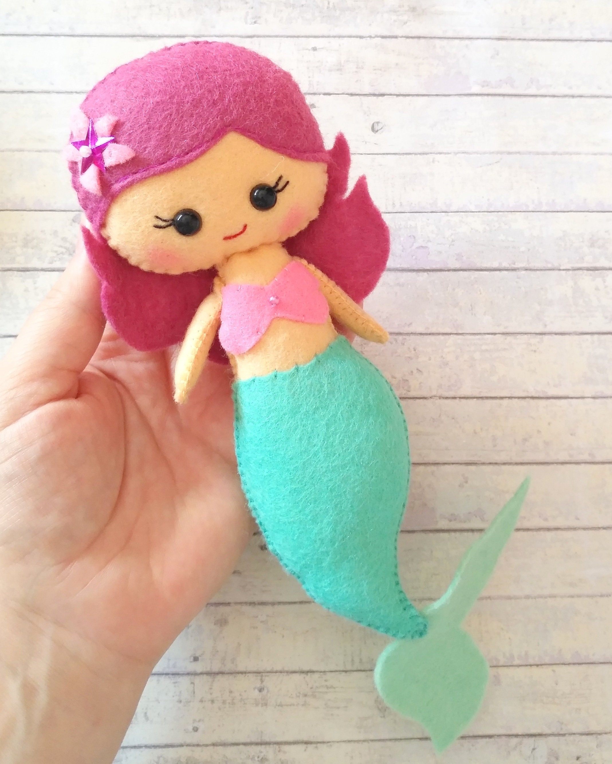Felt Mermaid Pattern Felt Mermaid Doll Pocket Doll Felt - Etsy