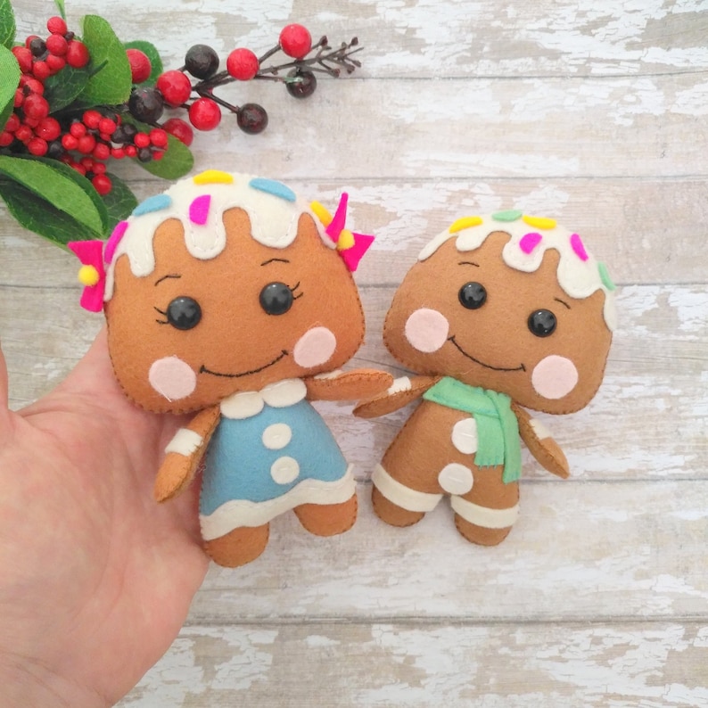 Felt Gingerbread Man Pattern Felt Christmas Ornaments | Etsy