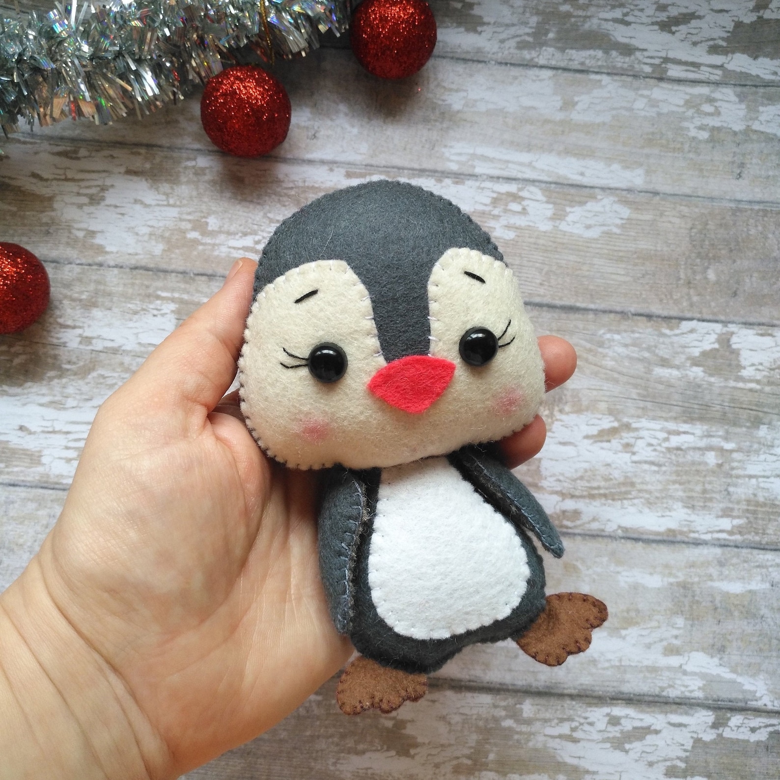 Felt Christmas Ornament Felt Penguin Pattern Christmas Penguin - Etsy
