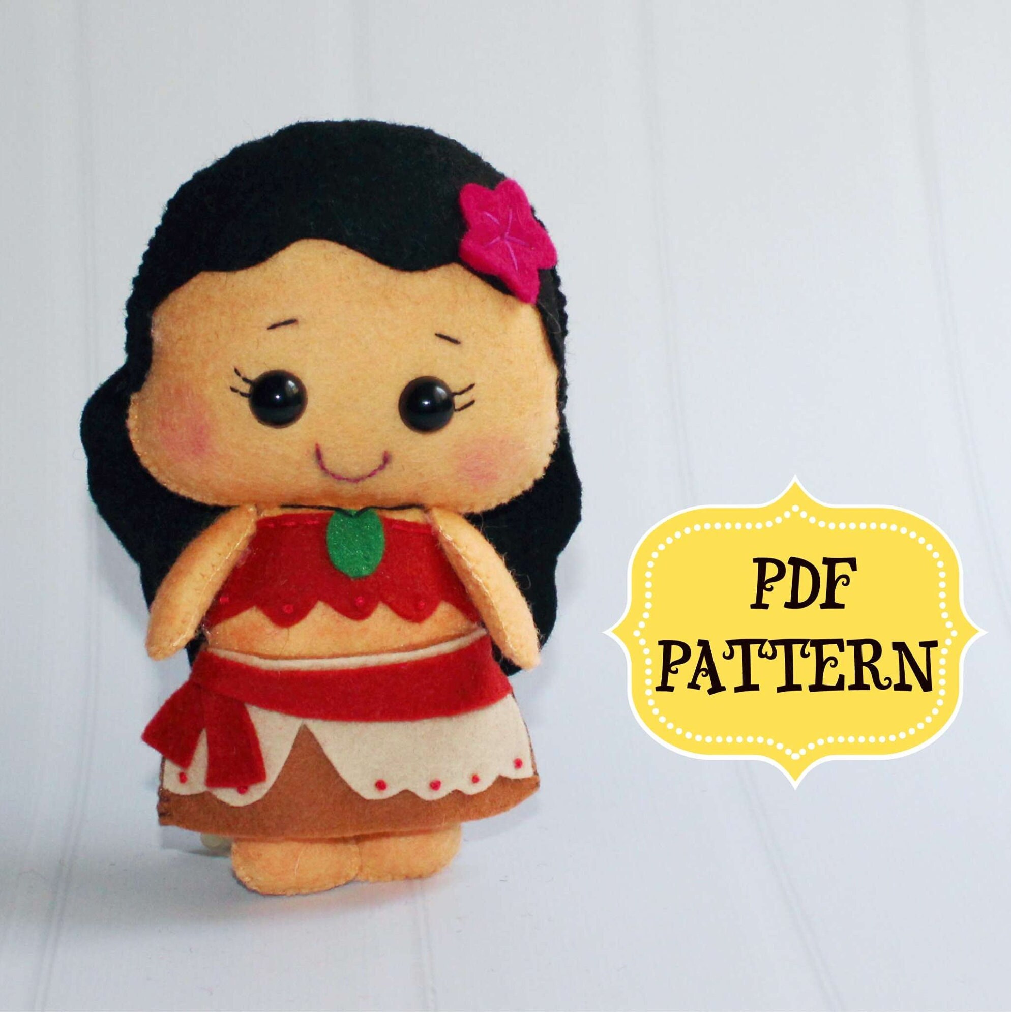 Felt Doll PDF Pattern Princess Felt Pattern Doll Sewing - Etsy