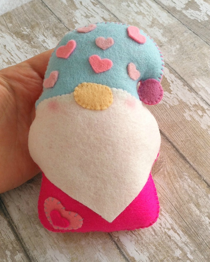Felt Gnome Ornament Pattern Valentines Day Felt Pattern Nordic - Etsy