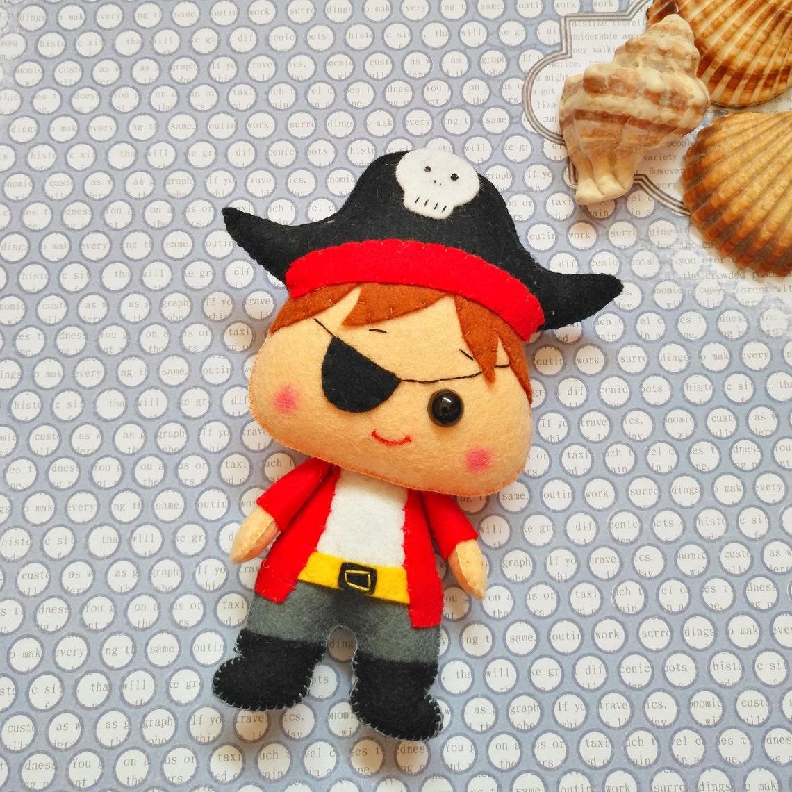 Felt Pirate Pattern Felt Pirate Ornament Felt Crib Mobile Baby Shower ...