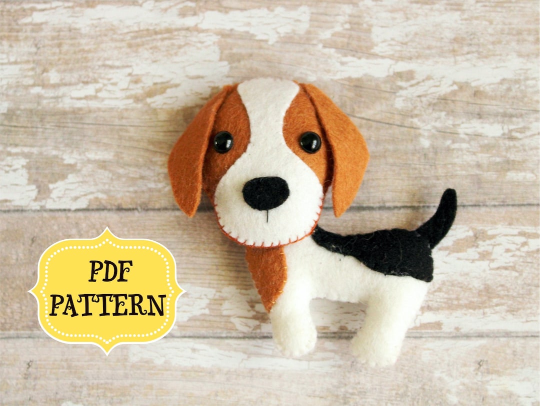 Felt Dog Pattern, Felt Beagle Pattern, Easy Sewing PDF, Felt Dog ...
