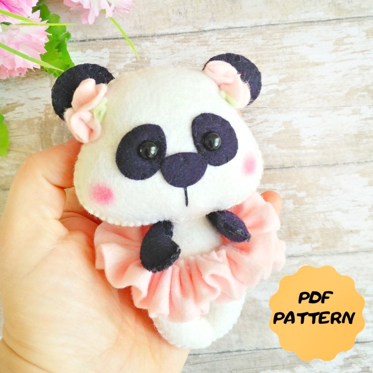 Felt Panda Pattern PDF Sewing Tutorial Panda Ornament Felt | Etsy