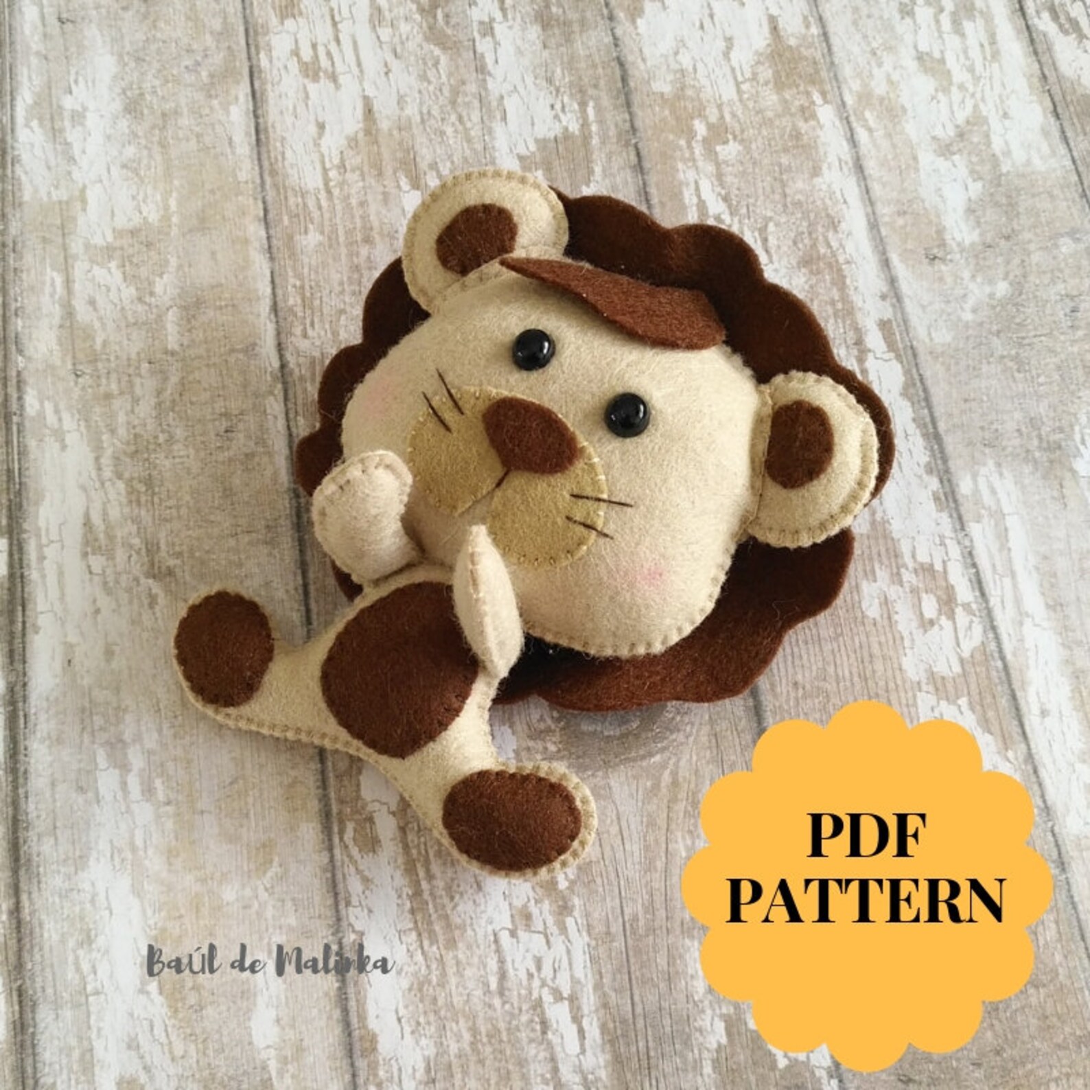 Felt Safari Animal Pattern PDF Tutorial DIY Felt Ornament Felt | Etsy