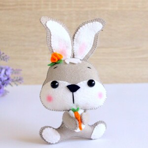 Felt Bunny Pattern, SVG Felt Rabbit, Woodland Animal Ornament, Bunny ...