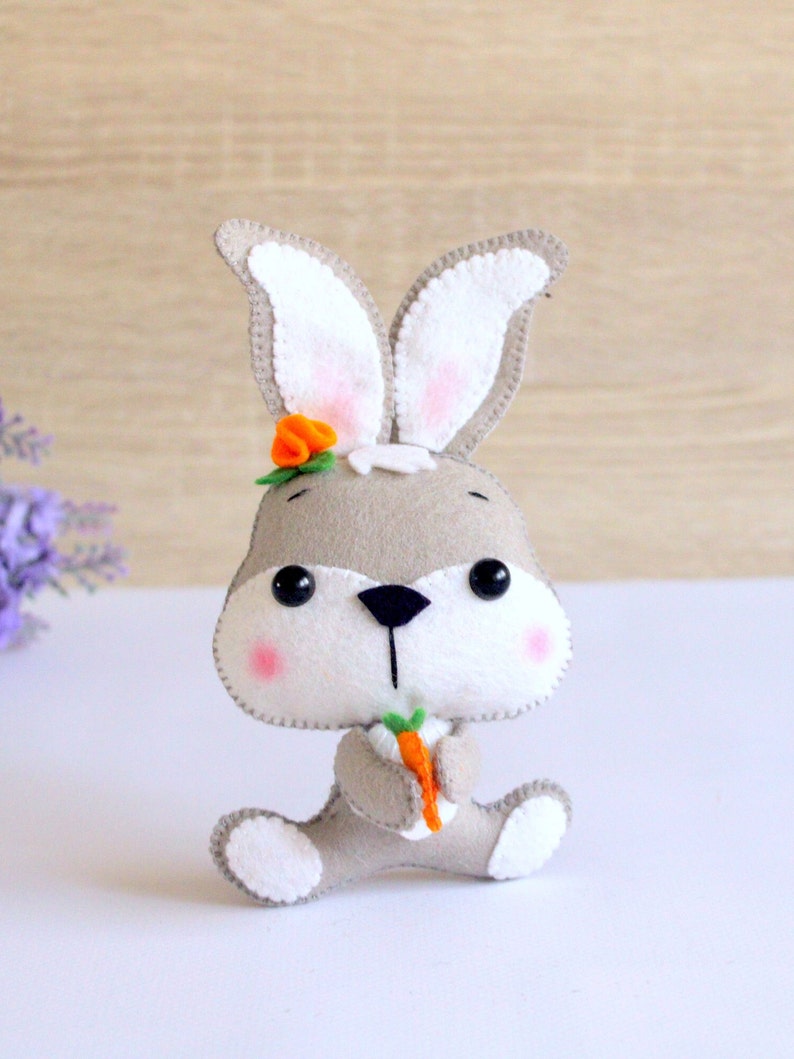 Felt Bunny Pattern SVG Felt Rabbit Woodland Animal Ornament - Etsy