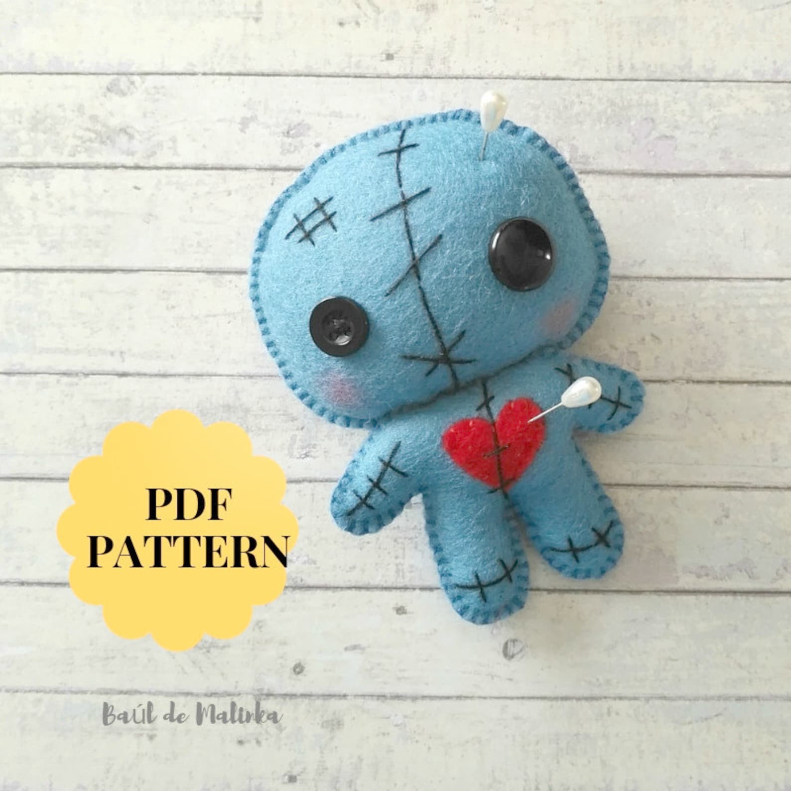 Voodoo Doll Pattern Felt Voodoo Ornament Halloween Pattern - Etsy