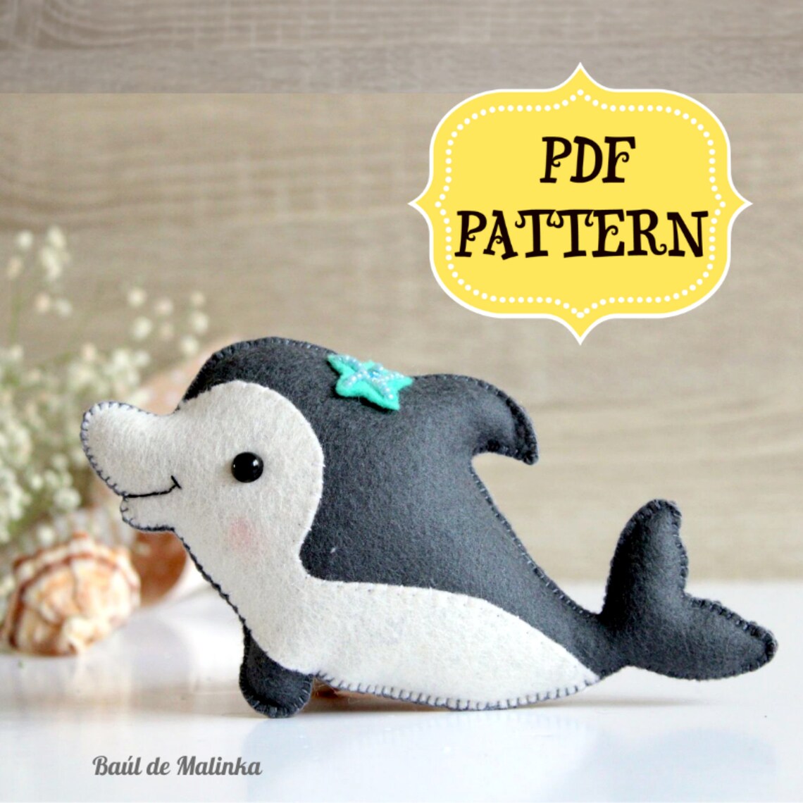 Felt Dolphin Pattern Sea Animals Sea Creatures Felt Mobile - Etsy