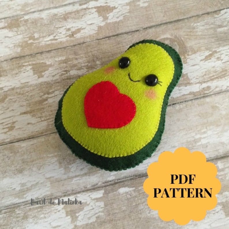 Felt Avocado Pattern SVG Avocado Pattern Easy Sewing PDF - Etsy