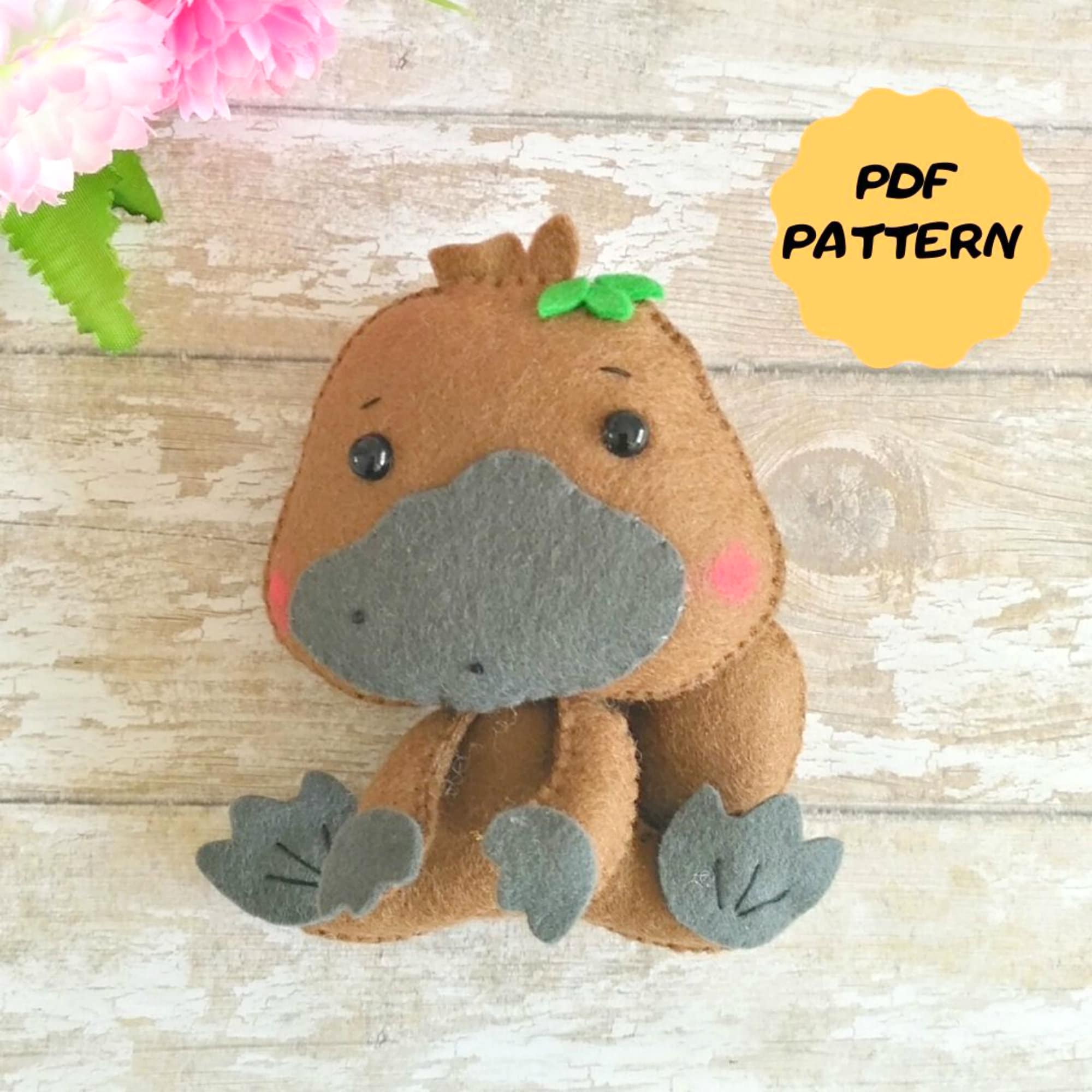 Felt Platypus Pattern PDF Platypus Plush Australian Animals Felt ...