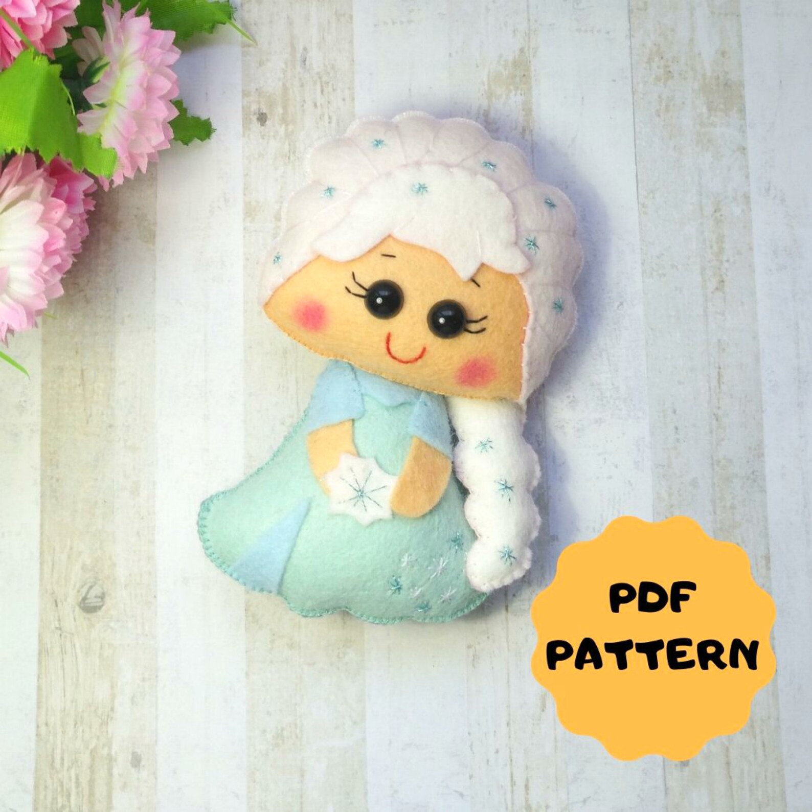 Princess Frozen Pattern Felt Princess Doll Pattern PDF Doll Pattern ...