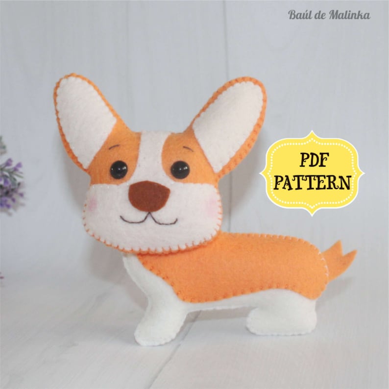 Felt Dog SVG Pattern Felt Corgi Pattern Easy Sewing PDF - Etsy