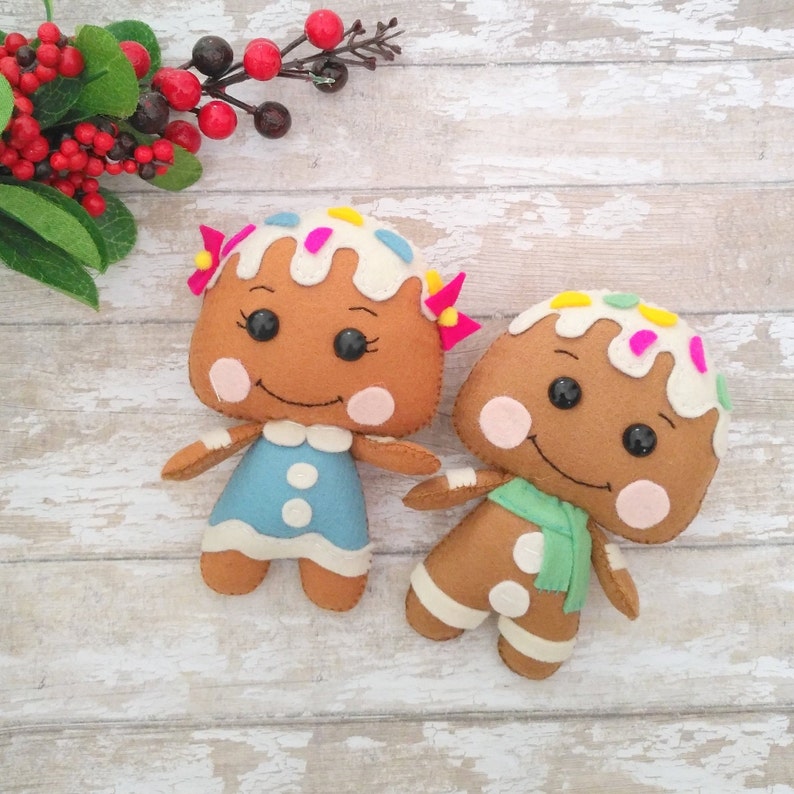 Felt gingerbread man pattern Felt Christmas ornaments | Etsy