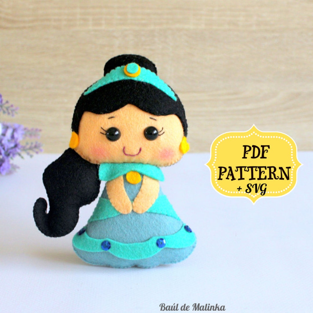 Felt Doll PDF Pattern, Princess Felt Pattern, Doll Sewing Tutorial ...