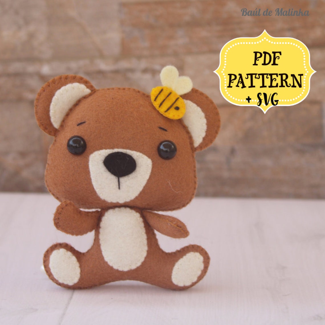 Felt Bear Pattern SVG Felt Bear Woodland Animal Ornament - Etsy