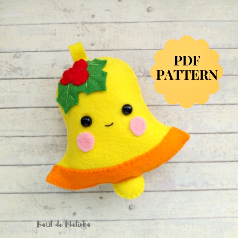 Christmas Bell Pattern Felt Ornament Christmas Bell PDF - Etsy