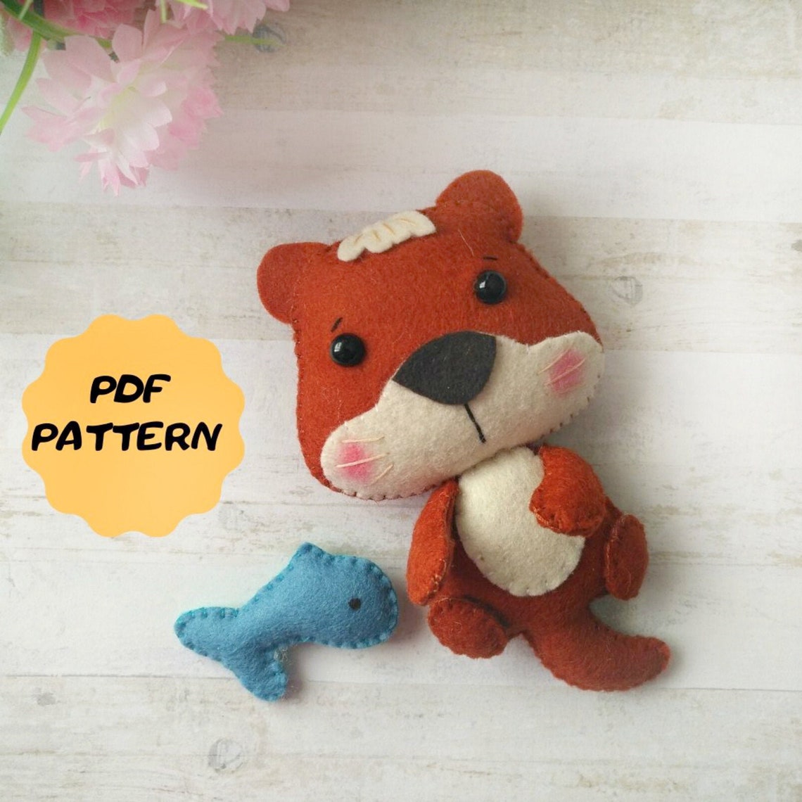 Felt Otter Pattern Felt Animals Pattern Otter Stuffed Toy Felt - Etsy