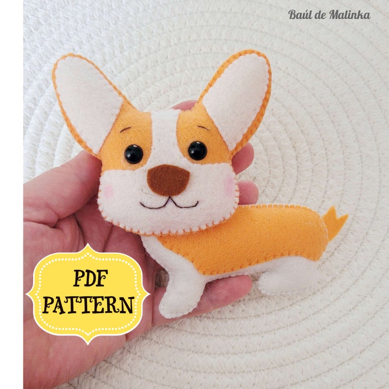 Felt Dog SVG Pattern Felt Corgi Pattern Easy Sewing PDF - Etsy