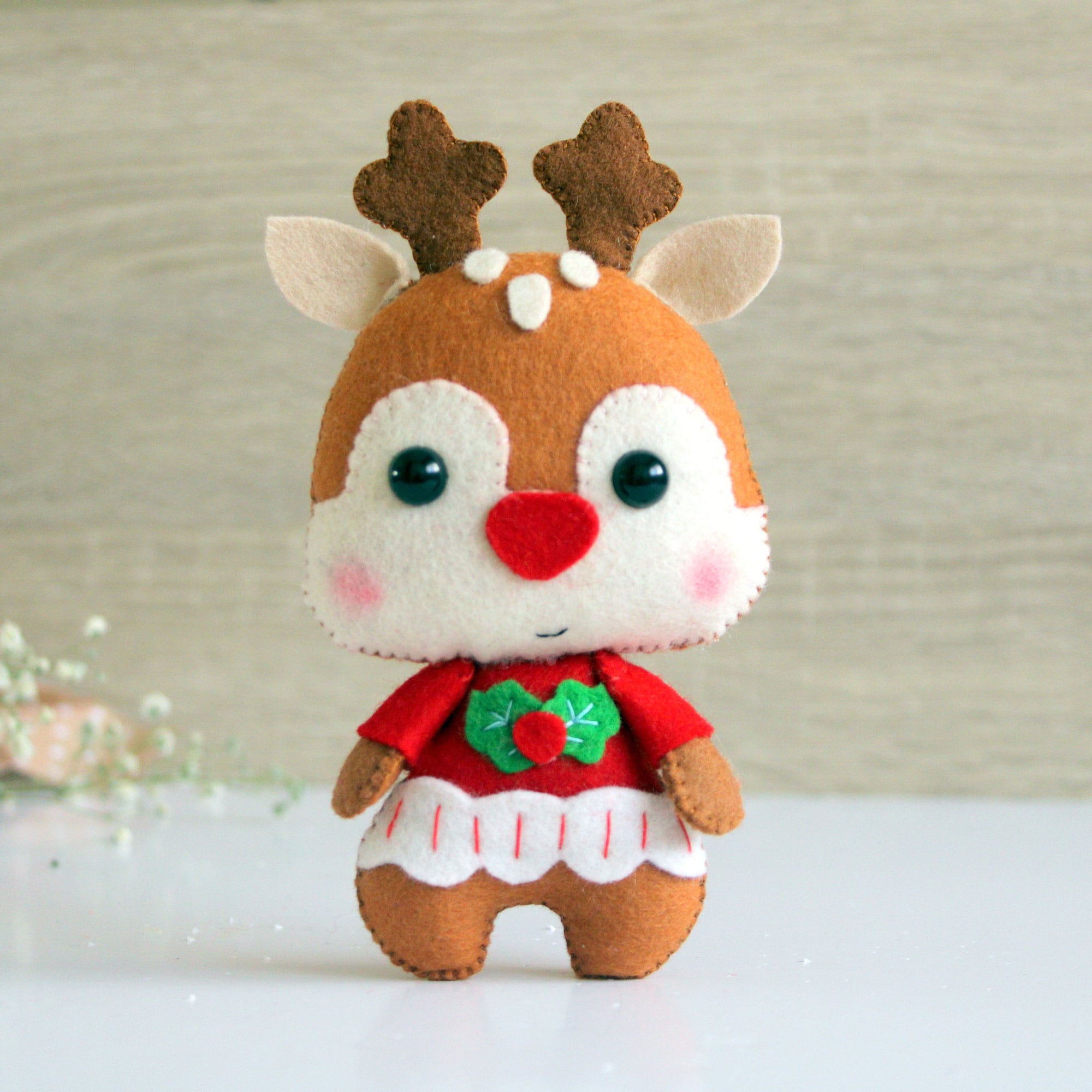 Felt Reindeer Christmas Ornament Reindeer Pattern Felt Rudolph Pattern ...
