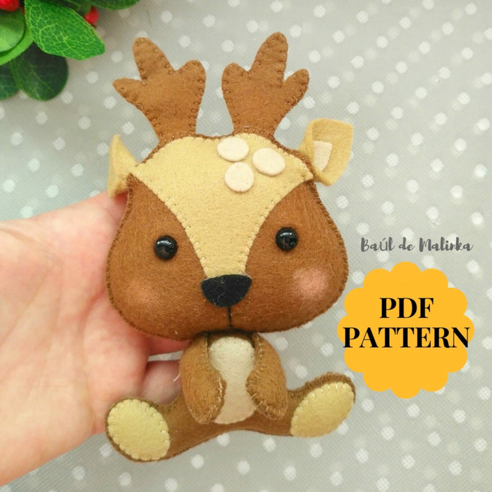 Felt Deer Pattern SVG Deer Pattern Felt Woodland Animal PDF - Etsy